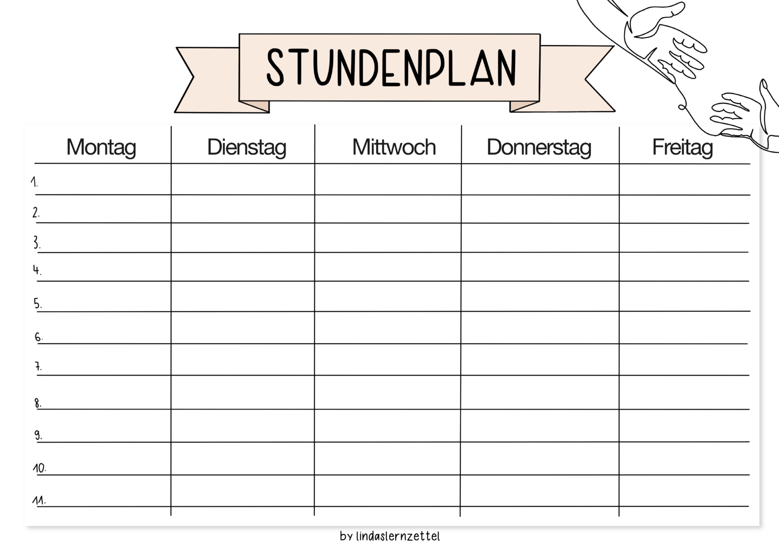 Stundenpläne – Lindas Lernzettel