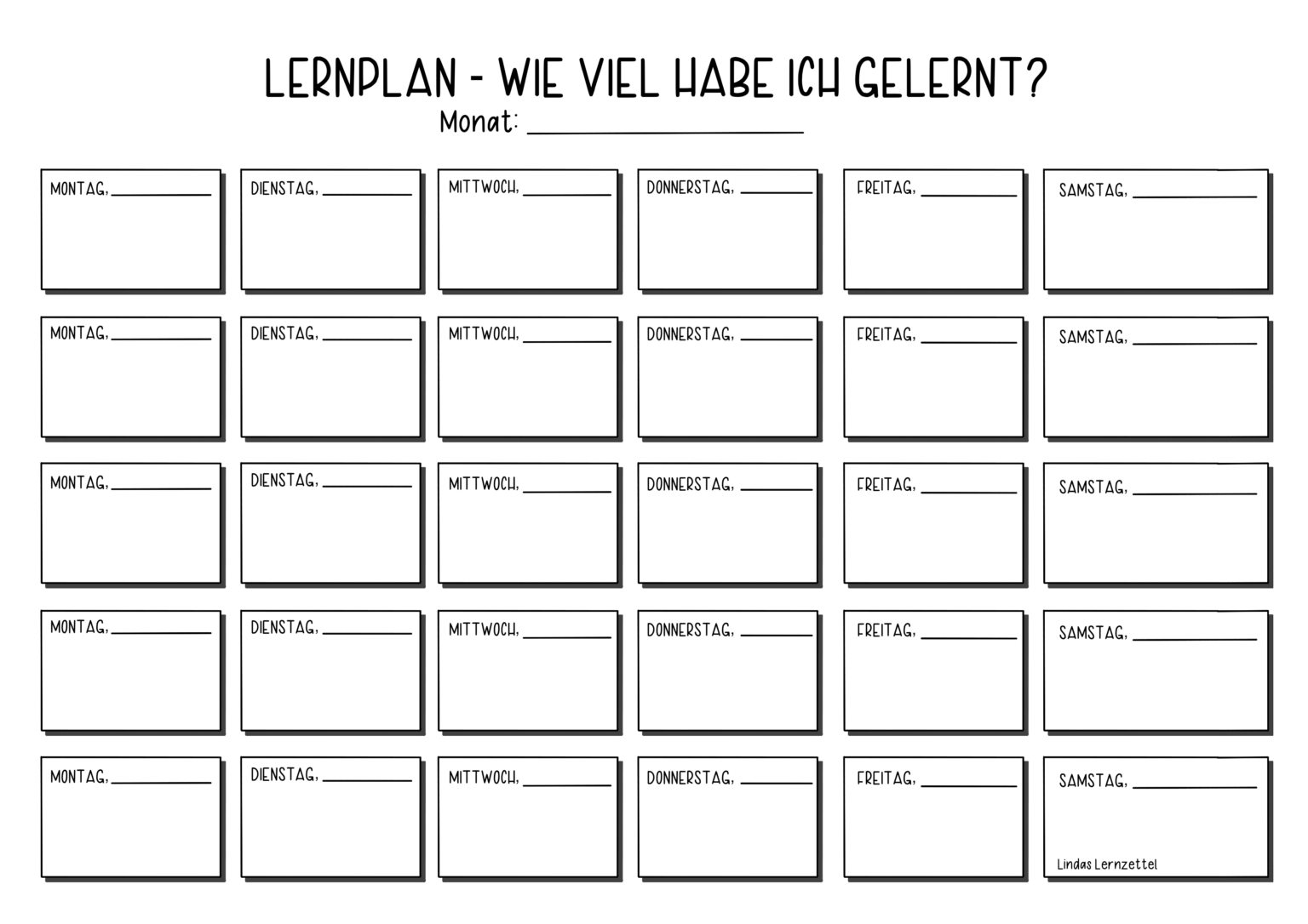 Lernplaner - Lindas Lernzettel