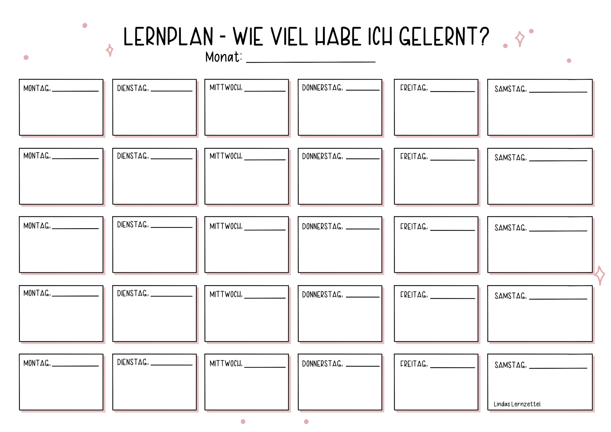 Lernplaner – Lindas Lernzettel